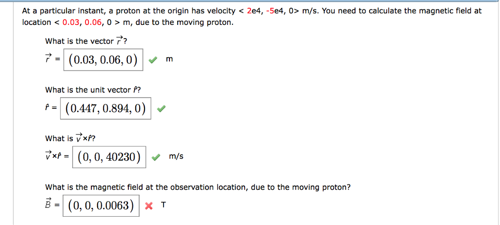 Solved At a particular instant, a proton at the origin has | Chegg.com