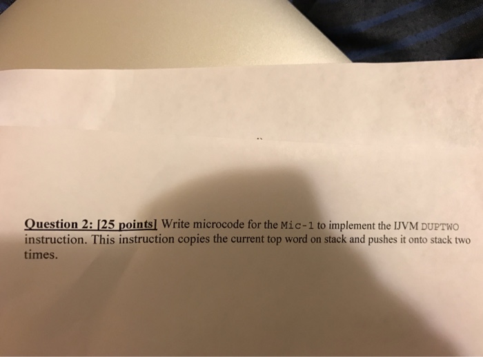 Solved Write microcode for the Mic-1 to implement the IJYM | Chegg.com