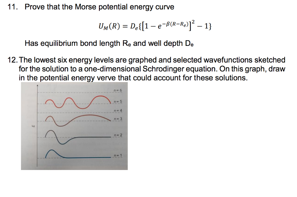 Solved Prove that the Morse potential energy curve U_M (R) | Chegg.com