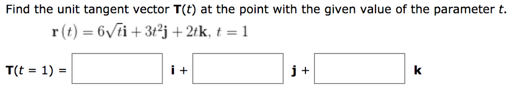 Solved: Find The Unit Tangent Vector T(t) At The Point Wit... | Chegg.com