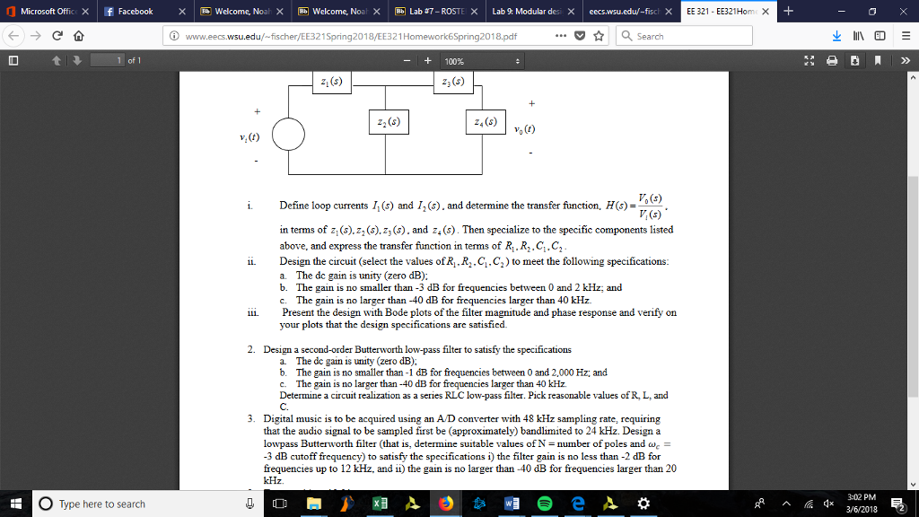 Solved Problem #3 all parts with circuit diagram please for | Chegg.com