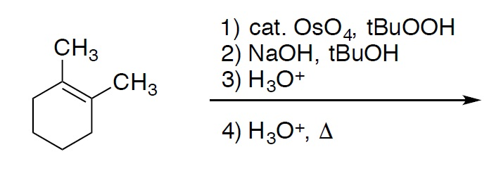 Solved CH CH 1) cat. Oso 4 tBuOOH 2) NaOH, tBuOH 3) H30 4) | Chegg.com