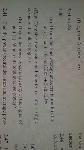 Solved Obtain the time-average autocorrelation function of x | Chegg.com