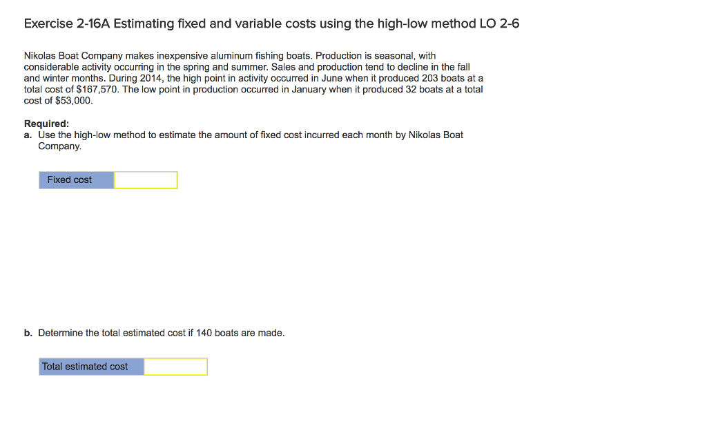 Solved Estimating fixed and variable costs using the | Chegg.com