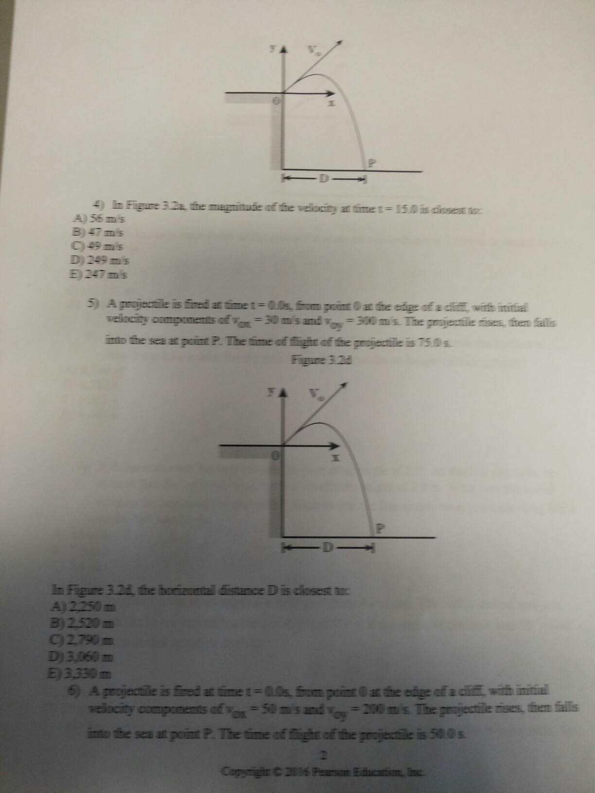 Solved 02/26/18 Figure 3.1 My 20hm I) A projectile is fired | Chegg.com