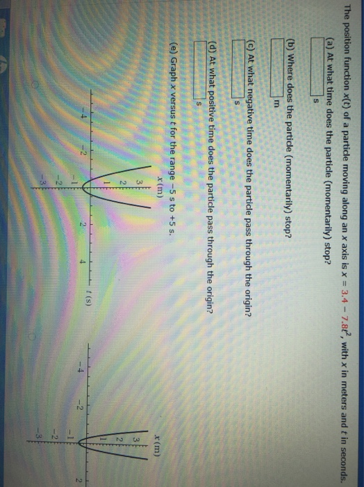 Solved The position function x(t) of a particle moving along | Chegg.com