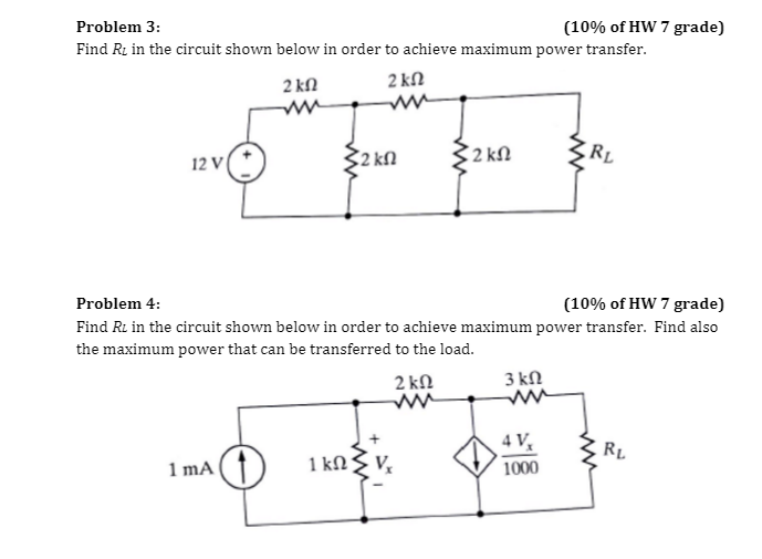 Solved Find R_L in the circuit shown below in order to | Chegg.com