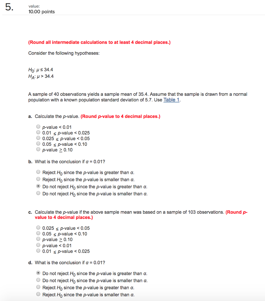 Solved value 10.00 points Round all intermediate | Chegg.com