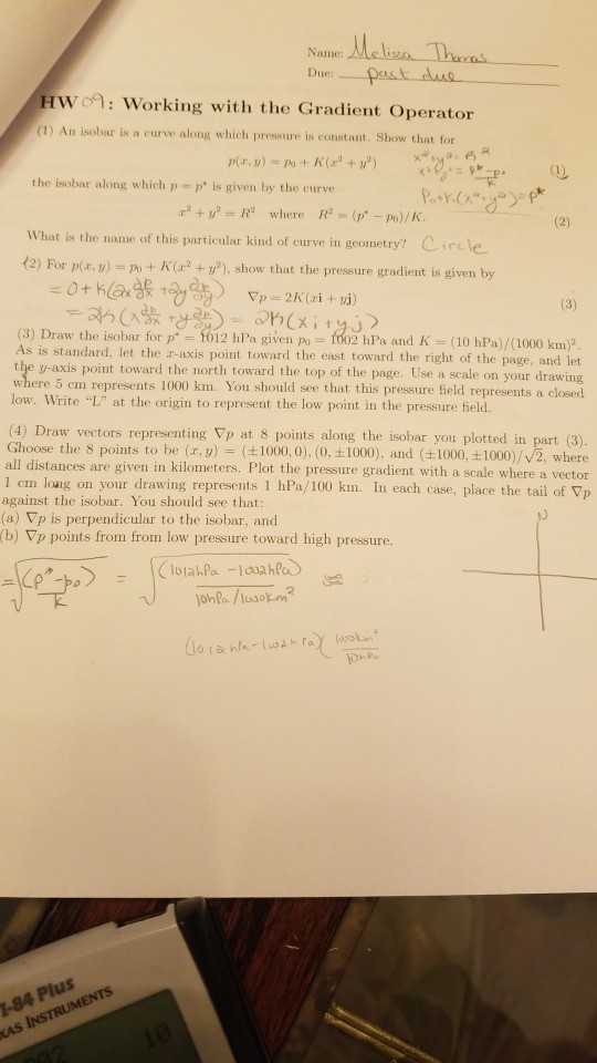 Solved Due: HWo: Working with the Gradient Operator (1) An | Chegg.com