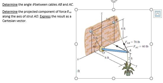 Solved Determine the angle θ between cables AB and AC | Chegg.com