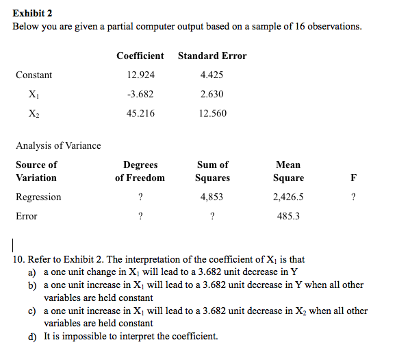 Solved Exhibit 2 Below you are given a partial computer | Chegg.com