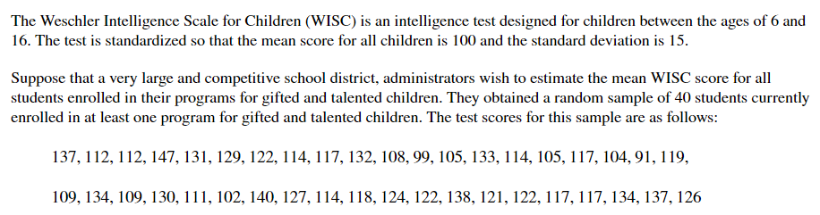 Solved The Weschler Intelligence Scale for Children (WISC) | Chegg.com