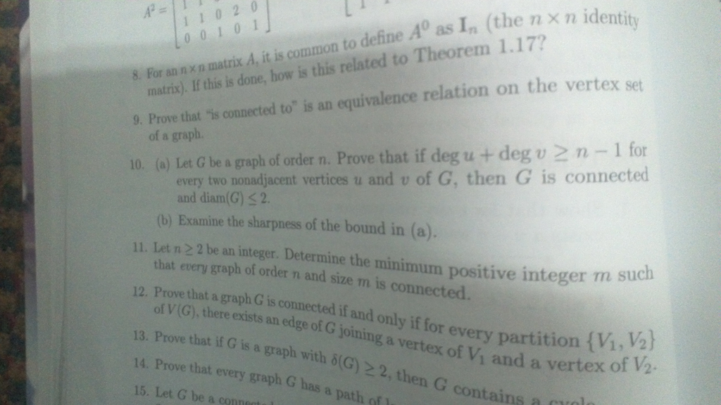 Solved For an n times n matrix A, it is common to define A^0 | Chegg.com