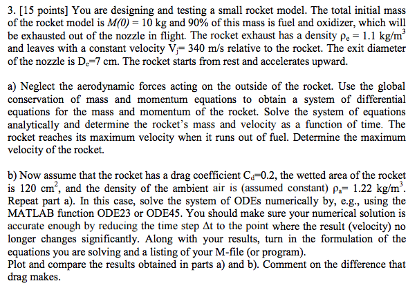 Solved You are designing and testing a small rocket model. | Chegg.com