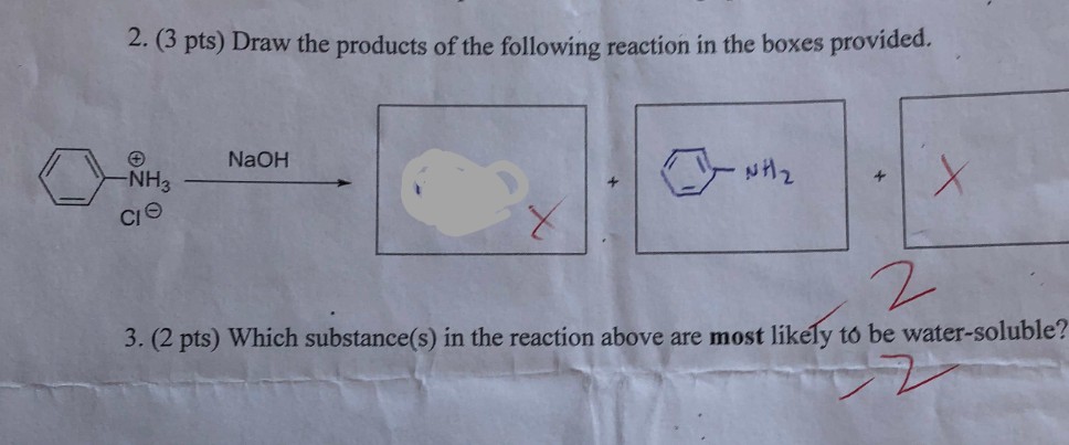 2. (3 pts) Draw the products of the following | Chegg.com 2. (3 pts) Draw the products of the following | Chegg.com