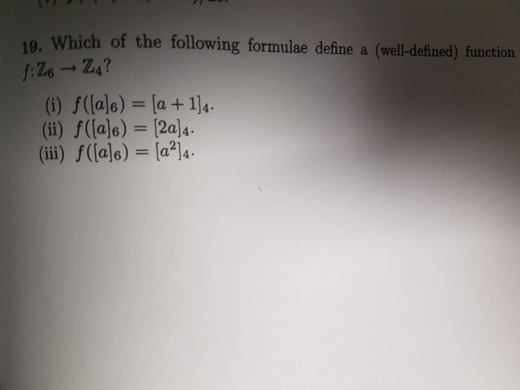 Solved Which of the following formulae define a | Chegg.com