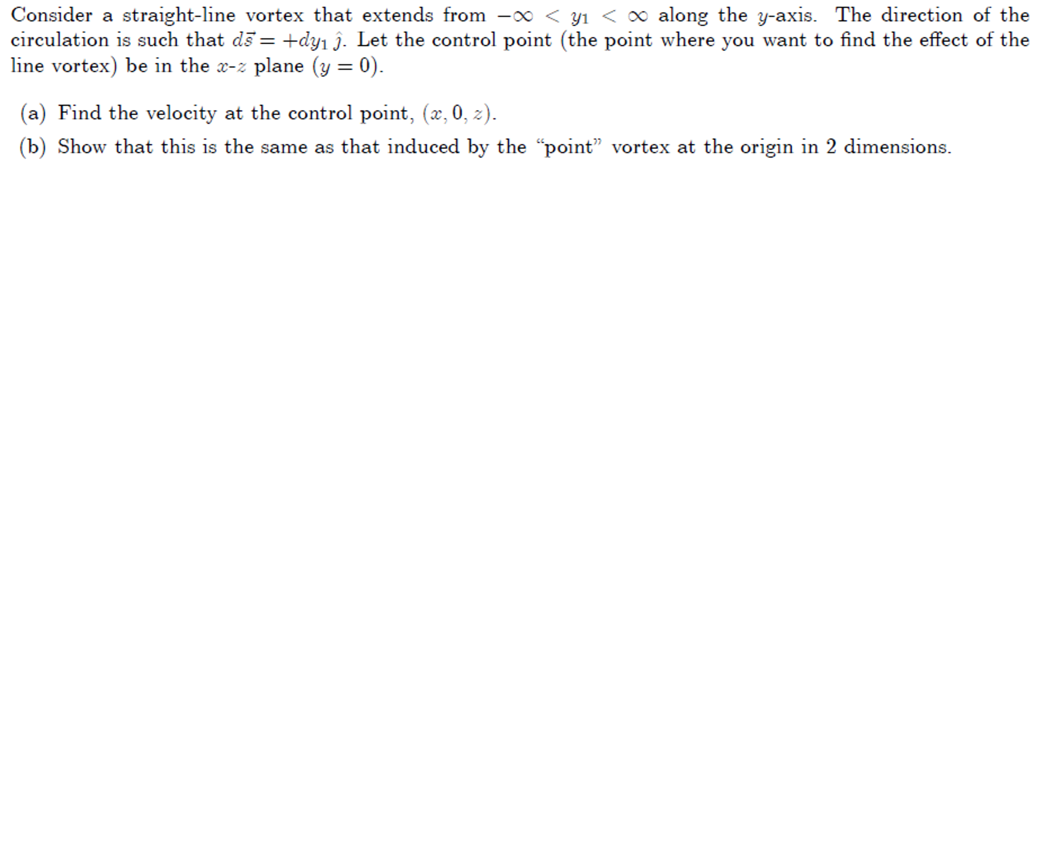 Consider a straight-line vortex that extends from | Chegg.com