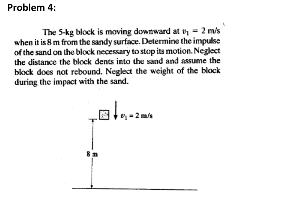 Solved Problem 4 The 5-kg block is moving downward at v1 -2 | Chegg.com
