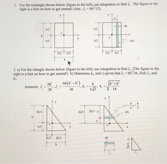 Solved For the rectangle shown below (figure to the left), | Chegg.com