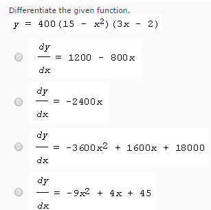 Solved Differentiate the given equation y=5/x2-2 | Chegg.com