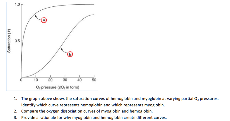Solved The graph above shows the saturation curves of | Chegg.com