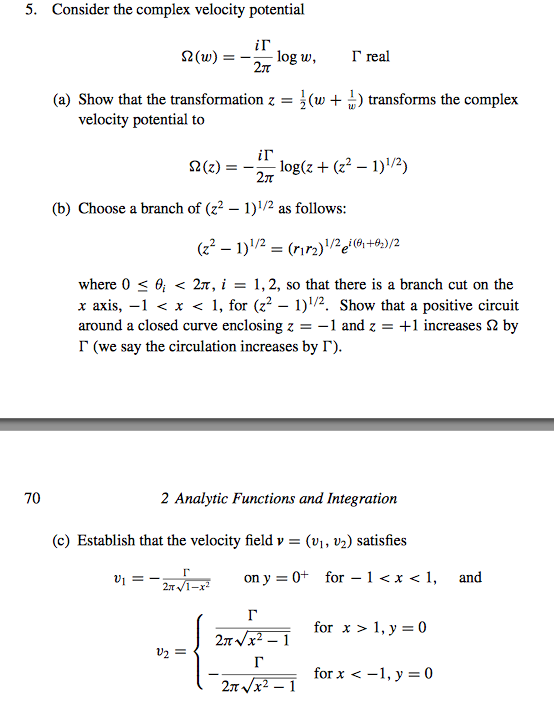 Consider the complex velocity potential Show that | Chegg.com