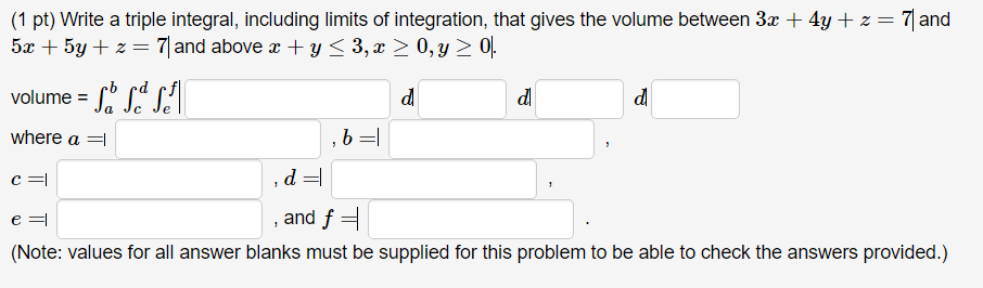 Solved Write a triple integral, including limits of | Chegg.com
