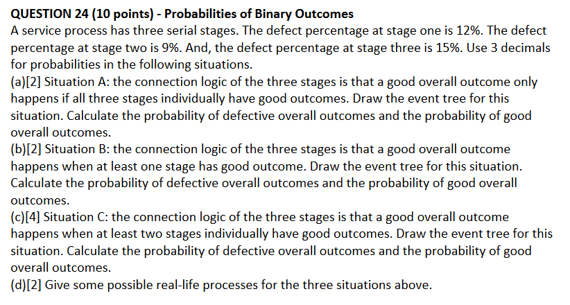 Solved QUESTION 24 (10 points) Probabilities of Binary | Chegg.com