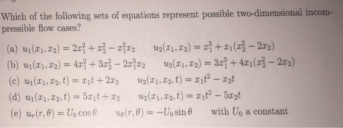 Solved Which of the following sets of equations represent | Chegg.com