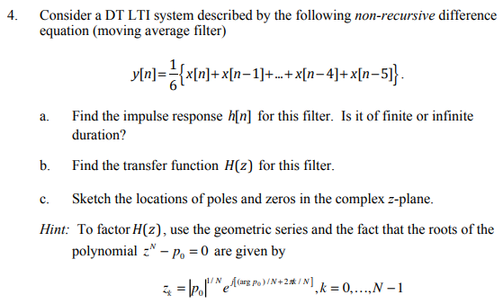 Consider a DT LTI system described by the following | Chegg.com
