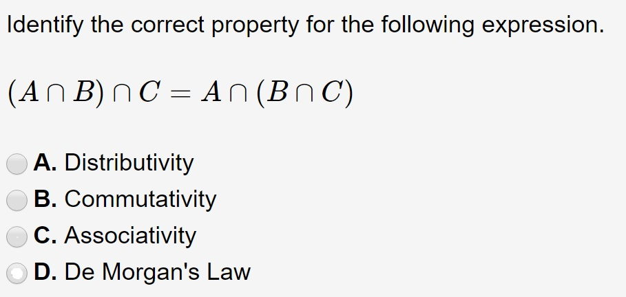 Solved Identify the correct property for the following | Chegg.com Solved Identify the correct property for the following | Chegg.com