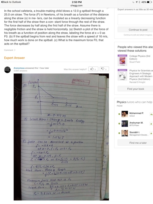 Solved Use Energy methods to solve this problem. Please | Chegg.com