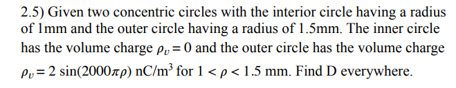 Solved Given two concentric circles with the interior circle | Chegg.com