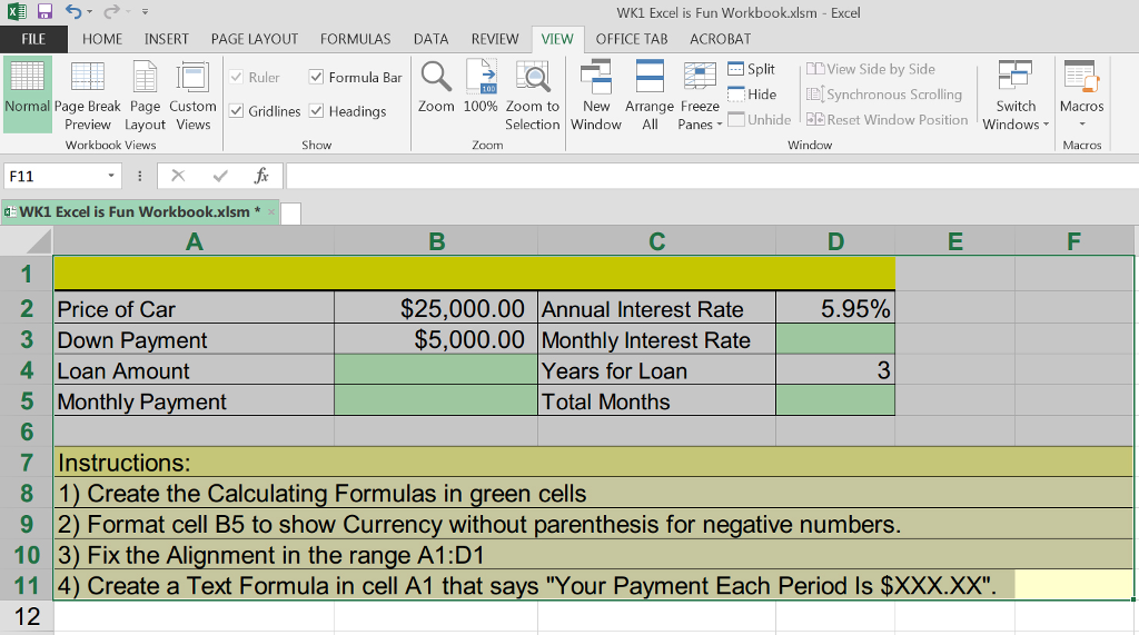 Solved Wk1 Excel Is Fun Workbookxlsm Excel File Home Insert 8367