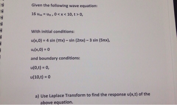 Solved Given the following wave equation: 16 uxx = utt, 0