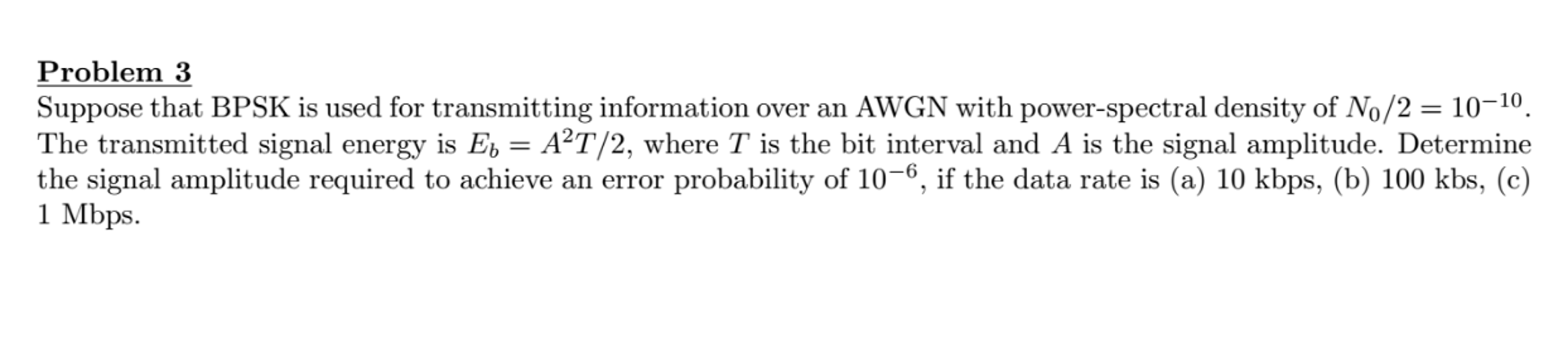 Solved Suppose that BPSK is used for transmitting | Chegg.com