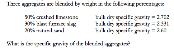 Solved Three aggregates are blended by weight in the | Chegg.com