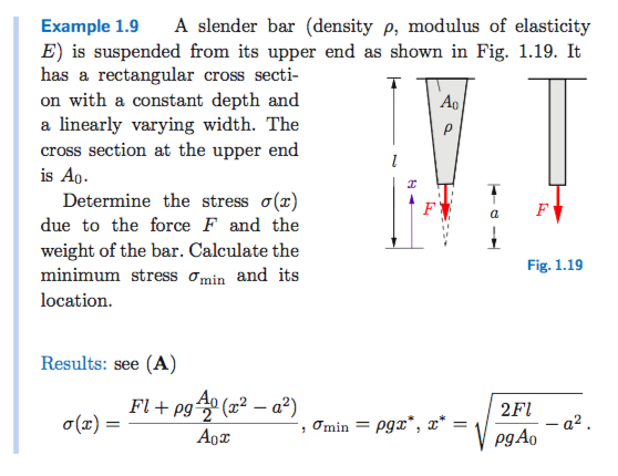 Solved A slender bar (density ρ, modulus of elasticity E) is | Chegg.com
