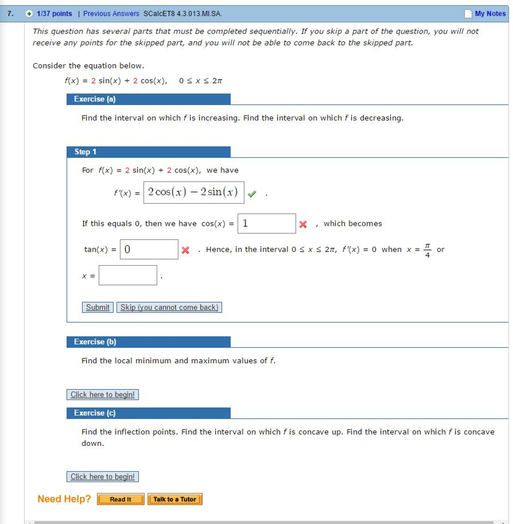 Solved Consider The Equation Below F x 2 Sin x 2 Chegg