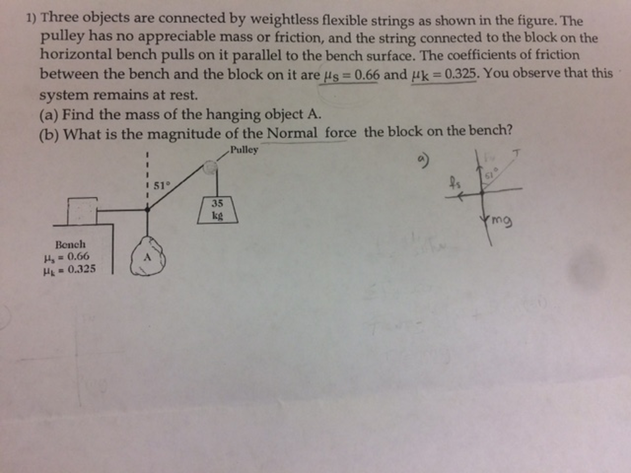 Solved Three Objects Are Connected By Weightless Flexible 
