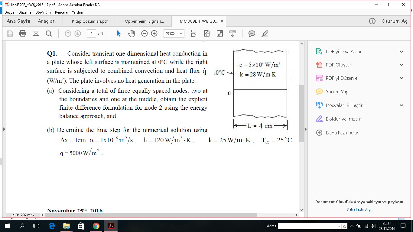 Consider transient one-dimensional heat conduction in | Chegg.com