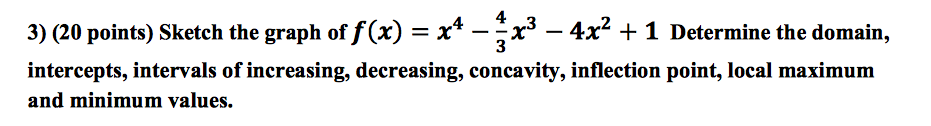 Solved 3) (20 points) Sketch the graph of f(x) = X4-4X3-4X2 | Chegg.com