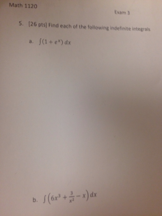 Solved Find each of the following indefinite integrals | Chegg.com