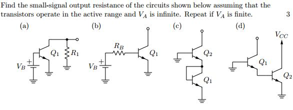 Find the small-signal output resistance of the | Chegg.com