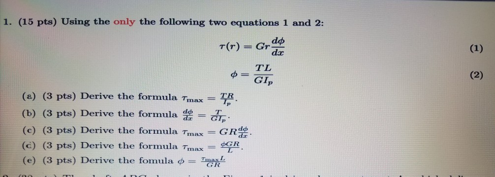 Solved 1. (15 pts) Using the only the following two | Chegg.com