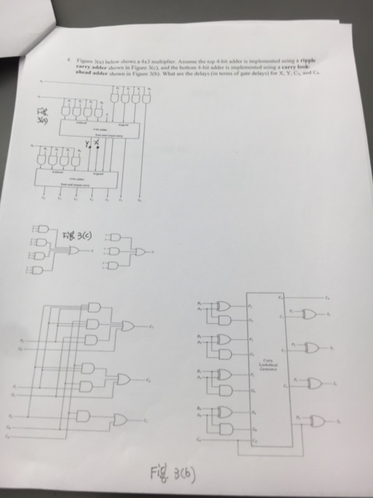 Figure oda below shows a 4x3 multiplier Assume the | Chegg.com