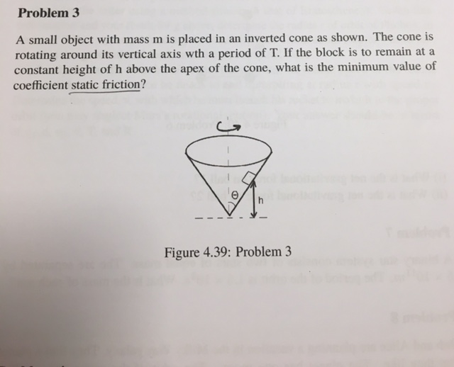 Solved A small object with mass m is placed in an inverted | Chegg.com