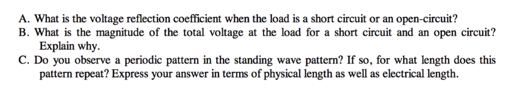Solved A. What is the voltage reflection coefficient when | Chegg.com