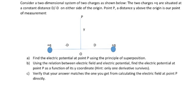 Solved Consider a two-dimensional system of two charges as | Chegg.com