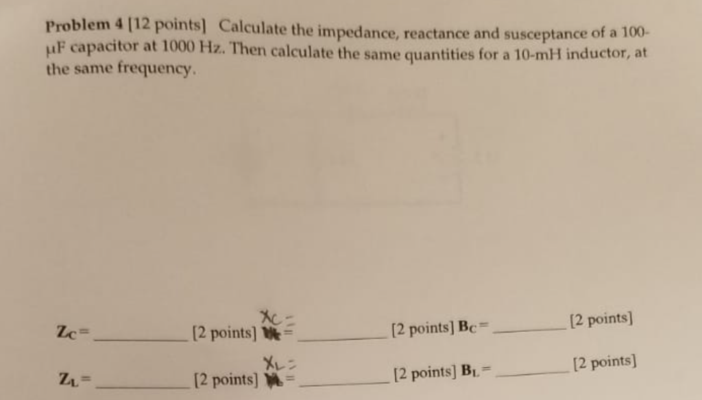 Solved Problem 4 (12 points) Calculate the impedance, | Chegg.com